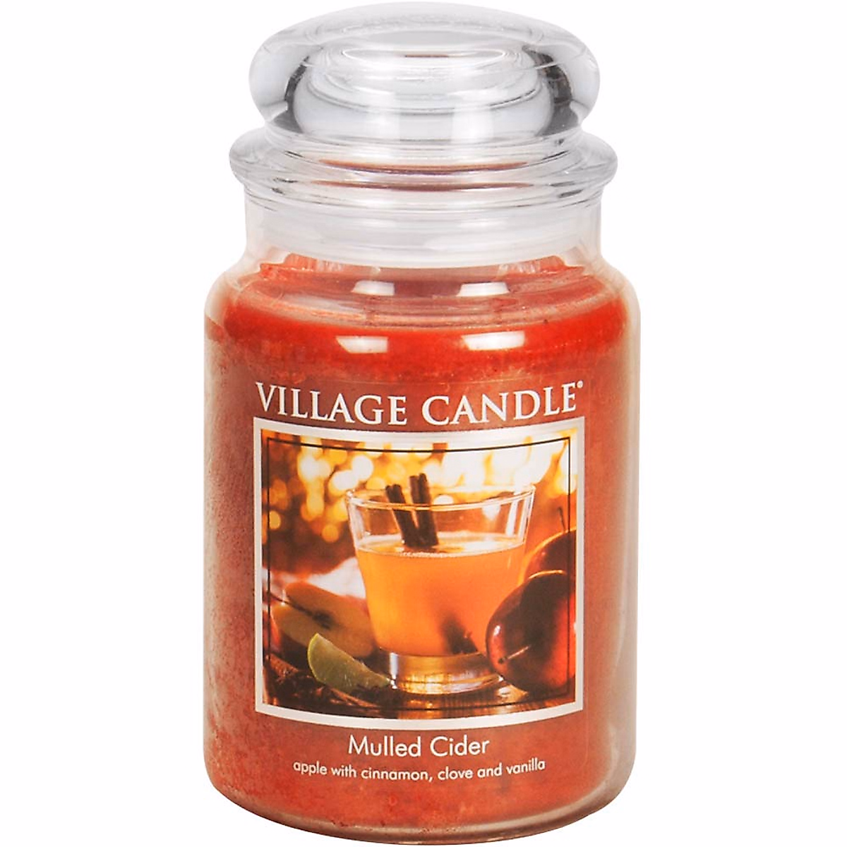 Village Candle Maple Butter Large Glass Apothecary Jar Scented Candle, 21.25 oz, Yellow & Mulled Cider Large Glass Apothecary Jar Scented Candle, 21.25 oz, Red
