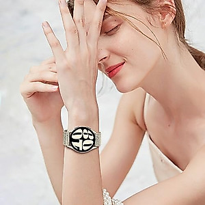 TRUMiRR Women Band for Galaxy Watch 6 40mm Gold, 20mm Mesh Stainless Steel Watchband Replacement Strap for Samsung Galaxy Watch 6 5 4 40mm 44mm / Watch 6 Classic 43mm 47mm