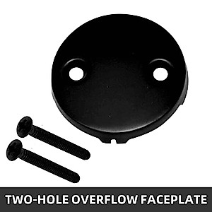 ZUAGCO Tub Drain Black - Tip Toe Bath Tub Drain Kit with Two-Hole Overflow Faceplate, Replacement Bathtub Drain Trim Set Assembly with Universal Fine Thread & Coarse Thread Matte Black
