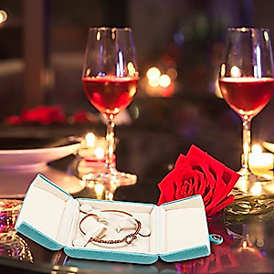 MDLUU Velvet Bracelet Gift Box, Bangle Holder Case, Jewelry Storage Displays for Birthday, Wedding, Valentine's Day, Anniversary (Cyan Blue)