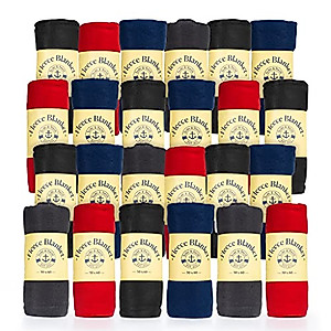 YACHT & SMITH Soft Fleece Blankets 50 X 60, Lightweight, Cozy Warm Throws Dark Colorful Blanket Sofa Travel Outdoor, Wholesale