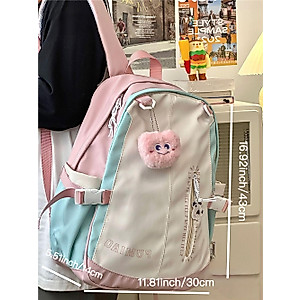 irLocy Y2K Backpack Cute Aesthetic Backpack Preppy Backpack Aesthetic Supplies Cute Kawaii Backpack Y2K Accessories (black)