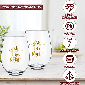 3 Pcs 50th Marriage Gifts Set Happy Anniversary Wine Glass Wedding Anniversary Crystal Heart Marriage Keepsake Couples Gifts for Mom Dad Husband Wife 50th Wedding Birthday Anniversary Party Supplies