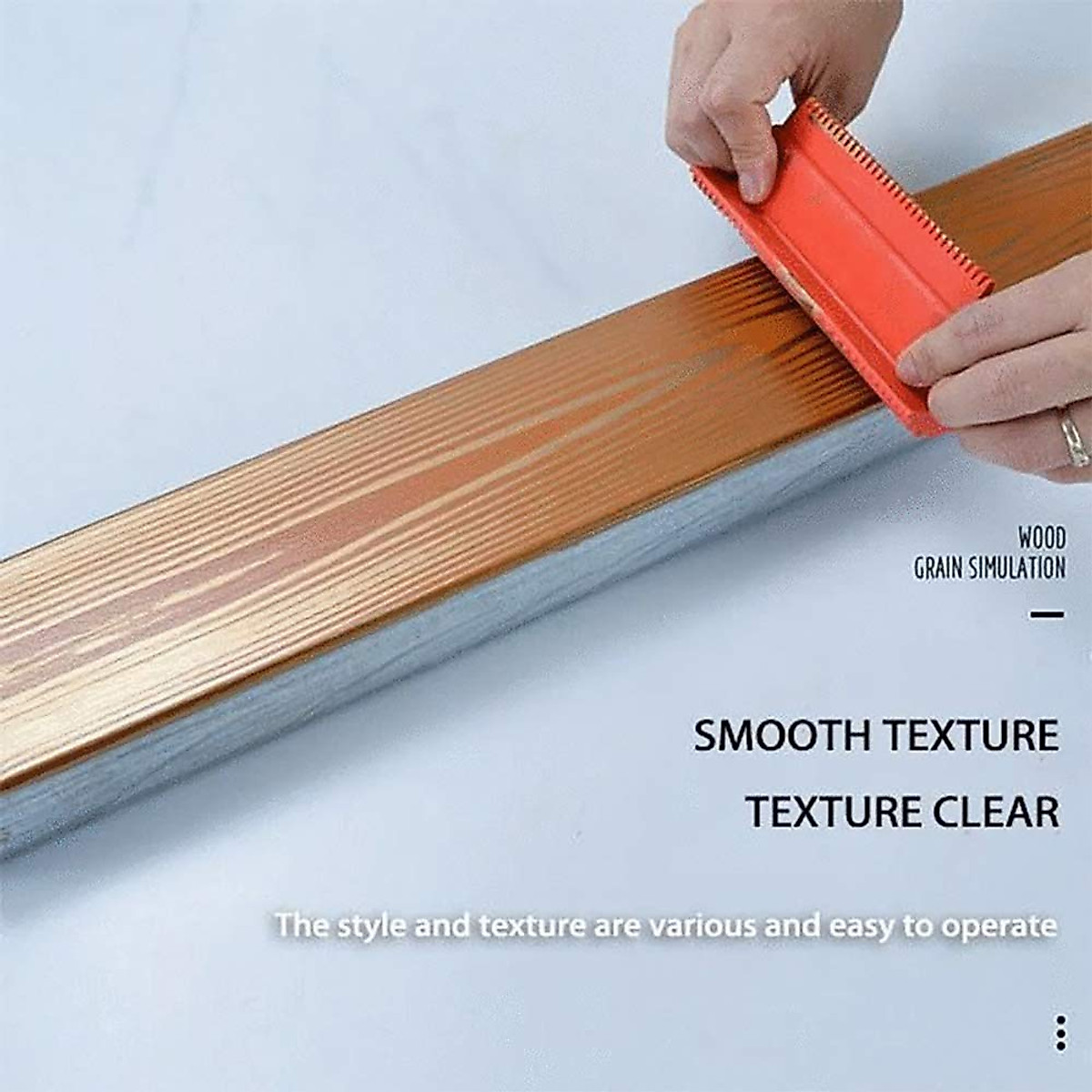 4 Pieces Wood Graining Tool,Wood Grain Tool, Rubber Wood Pattern Graining Knurling Tool On All Surfaces