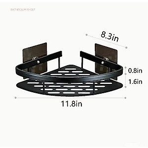 Fuyuxinmaichang 3-Tier Corner Shower Caddy,Bathroom Corner Shelves,Shower Shampoo Organizer Storage Rack Holder for Toilet Accesso (Black)