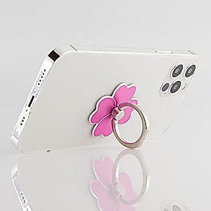 Lucky Grass Cell Phone Ring Holder for Hand, Zinc Alloy Phone Back Ring Grip for Finger or Case (Pink)