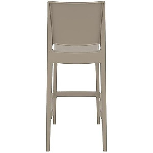 Home Square Resin 29.5" Barstool in Taupe - Set of 2