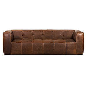 POLY & BARK Capa Sofa in Full-Grain Semi-Aniline Italian Tanned Leather in Chocolate Brown