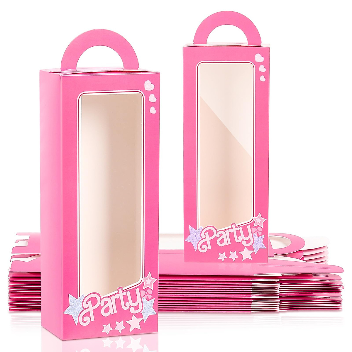 18 Pack Party Boxes Pink Candy Boxes Party Props Pink Gift Bags Party Favor Bags Goodie Bags Party Treat Bags Pink Doll Party Favor Boxes For Cute Girls Women