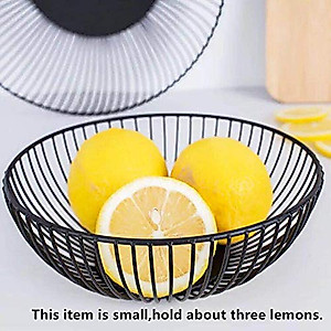 Fanduo Metal Wire Fruit Basket -Kitchen Countertop small bowl for Bread, fruit,Snacks, Households Items Storage, Black