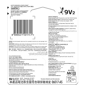 Energizer 9V Batteries, 2 Count MAX Premium Alkaline 9 Volt