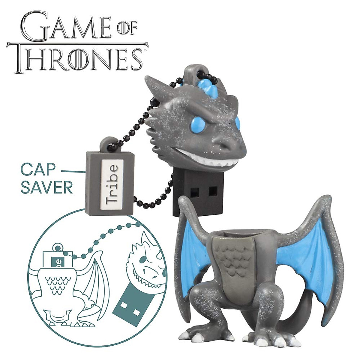 Tribe FD032507, Game of Thrones Viserion, 16GB USB Flash Drive 2.0 Memory Stick Keychain