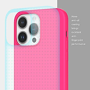 K TOMOTO Compatible with iPhone 14 Pro Max Case for Women, [Drop Protection] [Anti-Fingerprint] [Anti-Scratch] Shockproof Soft-Touch Silicone Phone Case for iPhone 14 Pro Max 6.7", Hot Pink