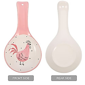 Cabilock ceramic spoon holder utensil holder counter spoon rest stove top rest teaspoon holder farmhouse spoon rests kitchen storage accessories spatula holder desktop milk spoon ceramics