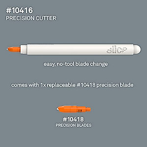 Slice 10416 New Precision Cutter 10416, Craft Cutter, Micro-Ceramic Blade Lasts up to 11x Longer Than Metal, Hobby Knife With Precision Blade, Replaceable Blade