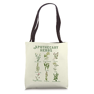 Apothecary Herbs Vintage Botanical Plants Cottagecore Tote Bag