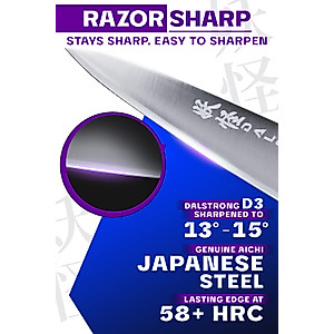 Dalstrong Chef Knife - 8 inch - Phantom Series - Japanese High-Carbon AUS8 Steel Kitchen Knife - White G10 Handle - Cooking Knife - w/Sheath