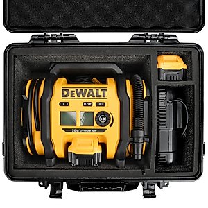 LOTOCASE Air Compressor Hard Case Compatible with DEWALT 20V MAX Tire Inflator DCC020IB, Air Pump Storage Carrying Bag for DEWALT DCC020IB Tools, with Pocket for Battery Pack and Charging （ CASE ONLY)