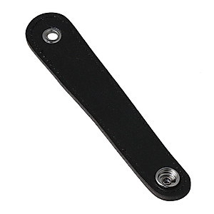 Yibuy Black Faux Leather Adjustable Accordion Bellows Straps with Buckles for Bass Accordion Pack of 2