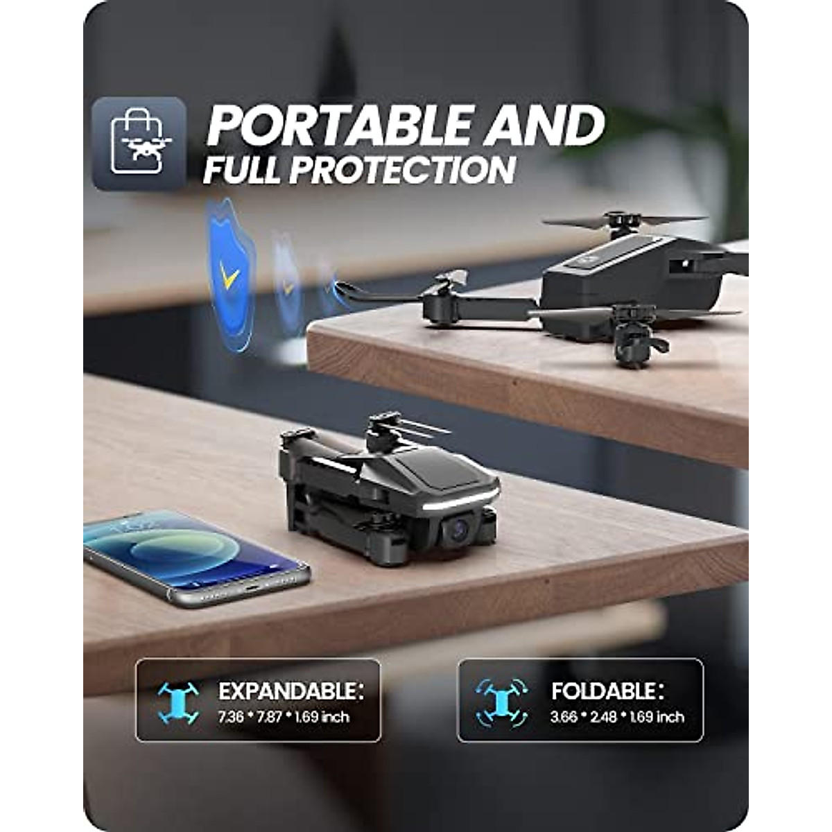 Holy Stone Drone for Adults with 1080P HD Camera, HS430 RC Aircraft Quadcopter with WiFi FPV Live Video for Beginners, Circle Fly, Throw to Go, Toys for Adults or Beginners, 2 Batteries 26 Mins, Easy to Fly, Black