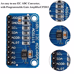 Weewooday 6 Pieces ADS1115 Analog-to-Digital Converter 16 Bit ADC 4 Channel Module Converter with Programmable Gain Amplifier ADC Converter Development Compatible with Arduino/Raspberry Pi