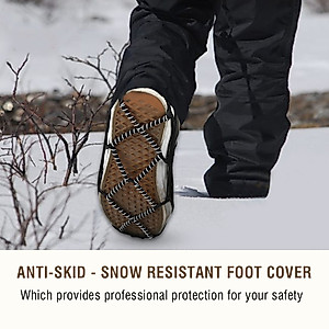 Traction Chains for Walking on Ice and Snow, Ice Cleats Spikes Crampons Grips Non Slip Grippers Portable for Jogging Climbing Outdoor Running Hiking Mountaineering Boots Shoes Women Men Kids