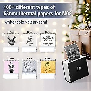 Phomemo Picture Printer, M02 Mini Pocket Printer for iPhone Android, Great for Early Education, Study Notes, Journal, Receipts, Notes,Lists, QR Codes