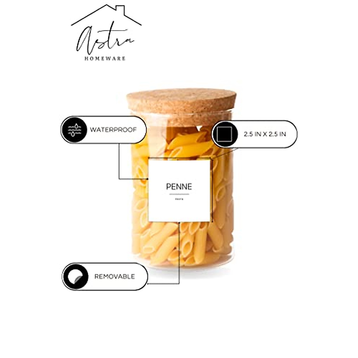 183 Kitchen Pantry Labels for Containers Preprinted with 3 Blank Labels, Minimalist Pantry Labels, Pantry Labels for Food Containers, Kitchen Labels for Storage Bins, Food Labels for Containers