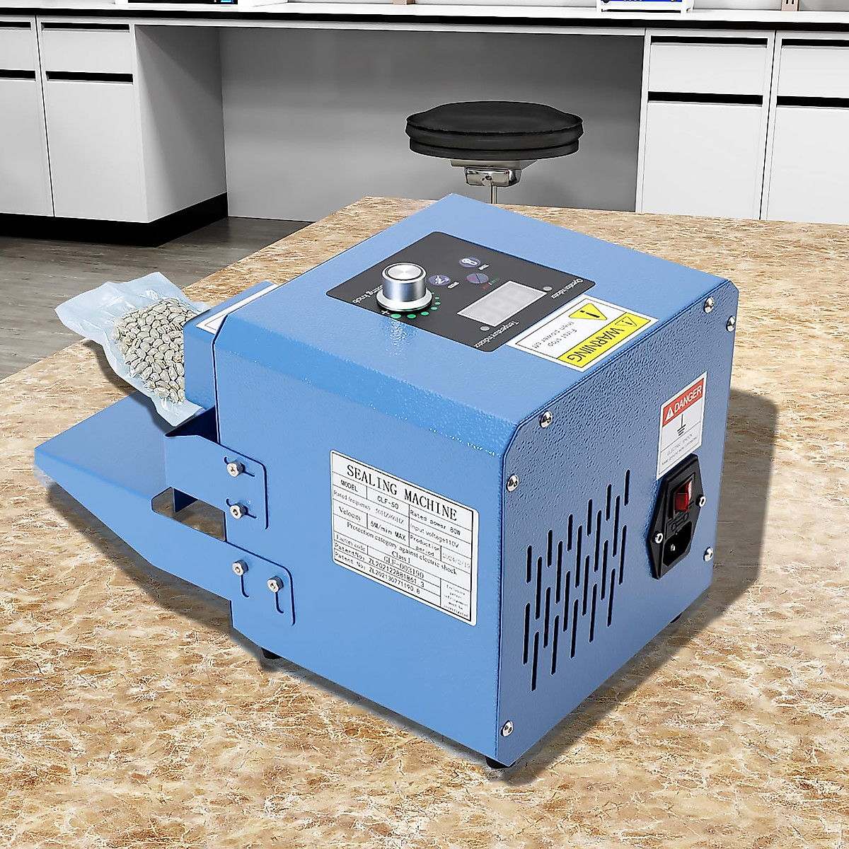 EODSAD Heat Sealer Machine,Automatic Food Plastic Bag Heat Sealing Machine, Continuous Roller Sealer Temperature Control, Commercial Plastic Bag Sealer For Cookies,Small Shops,Home Kitchen