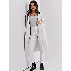 ANRABESS Women Cardigan Sweater Jackets Open Front Thick Knit Oversized Blazer Coatigan 2025 Fall Winter Long Coats Outwear White Small