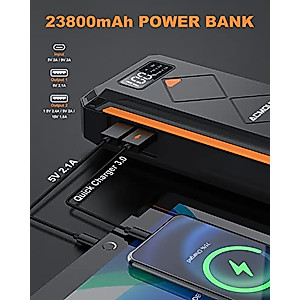 Battery Jump Starter 3000A, [Jump Start All in Seconds] 12V Portable, Compact Jump Starter Battery Pack Up to 10.0L Gas and 8.0L Diesel Engine for Car with LCD and LED Light