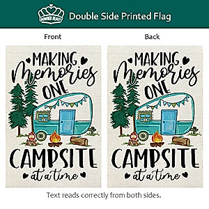 Camping Making Memories Garden Flag 12x18 Inch Double Sided RV Campsite Campfire Outside Party Decoration Yard Décor