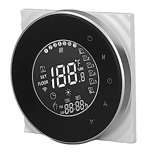 Smart Floor Heat Thermostat, WiFi Voice Phone Control LCD Touch Screen Thermostat for Electric Heating Systems 95‑240VAC