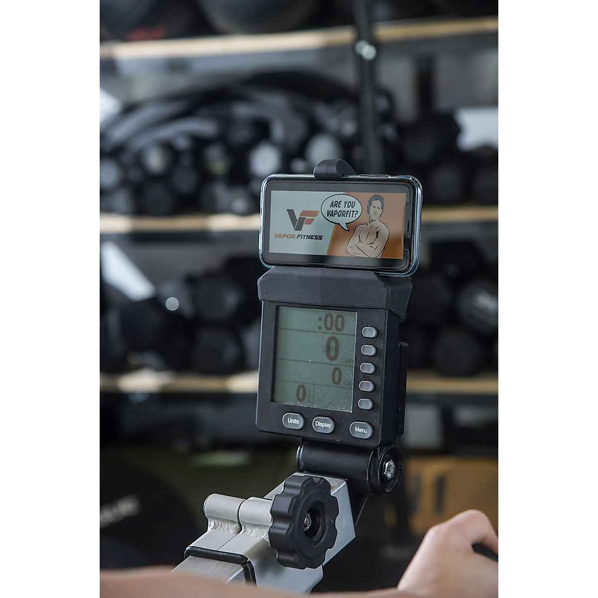 The Comfort Rowing Machine Combo: Rowing Machine Cushion and Phone Holder Compatible with PM5 Monitor from Concept 2