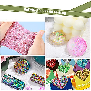 Teenitor Glitter, Chunky Glitter Mixed, Nail Glitter with Stars, Cosmetic Face Body Eye Hair Glitter, 32pcs