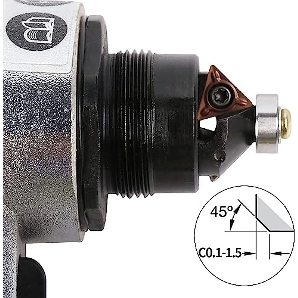 YKLP Mini Pneumatic Chamfering Machine, Portable Handheld 45 Degree Arc Air Beveling Machine with 1/4 Inch Air Inlet for Trimming and Deburring