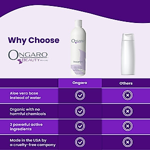 Ongaro Beauty Organic Sulfate Free Shampoo - Hydrating Hair Solution with Aloe Vera, Probiotic Extracts, Peptides & Apple Stem Cells - Promotes Healthy Hair for Dry, Oily, and Colored - 12 fl oz