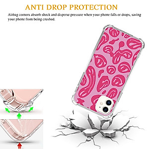 Ospavbinez Aesthetic Pink Trippy Smile Face Case Compatible with iPhone 11, Retro Vintage Hippie Melting Smile Face Case for iPhone 11 for Teens Men and Women, Cool TPU Bumper Phone Case Cover