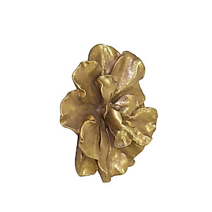 Sagebrook Home 11130-02 Flower Wall Plaque, Gold, 10x10x2.5