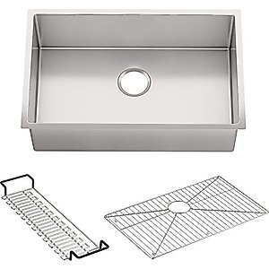 Kohler K-5409-NA Strive 29-Inch x 18-5/16-Inch Undermount Medium SingleBowl Kitchen Sink, Stainless Steel