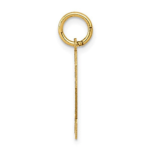 Auriga Fine Jewelry 14k Yellow Gold Medium Satin Number 2 Pendant (L- 20 mm, W- 8 mm) Gift for Women