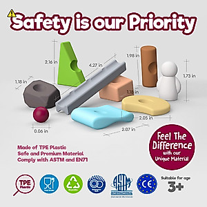 Taksa Toys Educational Building Blocks for Kids Ages 3 4 5 6 7+ Years Old, Reggio Emilia Stem Toys, Montessori Toys for Girls, Boys Unique Preschool Learning & Stacking Resources, Gift Pack 72 Pcs