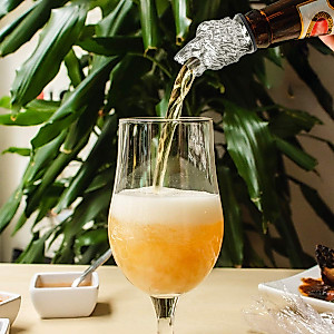 Coitak Lion Head Wine Pourer Spout, Wine Bottle Stopper for Home and bar, Animal Wine Pourer and Stopper With Silicone Rubber Fitting