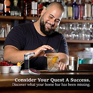 ACE MOD Cocktail Smoker Kit with Torch in Gift Box– 4 Flavors Wood Chips – Bourbon, Whiskey Smoker Infuser Kit, Smoked Old Fashioned, for Dad, Husband (NO Butane)