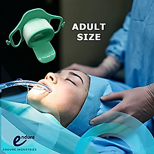 Endure Disposable Medical Bite Block with Teeth Protector for Airway Management & Endoscopy, 5 Pack of Bite Block Green Color with Strap