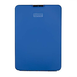 Saunders Blue SlimMate Plastic Storage Clipboard – Light Weight, Polypropylene Clipboard for Students, Teachers, Parents, Sales, Utility, Industrial, Office Professionals. Stationery Items Letter