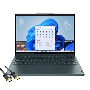 Lenovo Yoga 6 Touch 2-in-1 Laptop, 13.3" WUXGA Display, AMD Ryzen 5 7530U (Beat i7-11600H), 8GB RAM, 2TB PCIe SSD, Backlit KB, FP Reader, WiFi 6, USB-C, HDMI, PDG HDMI Cable, Win 11 Pro, Dark Teal