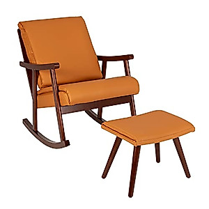 Okeysen Nursery Rocking Chair with Ottoman,Upholstered Rocker Chair Glider Chair for Nursery,Nursing Chair with Footrest,Mid Century Modern Accent Armchair for Nursery Bedroom Living Room