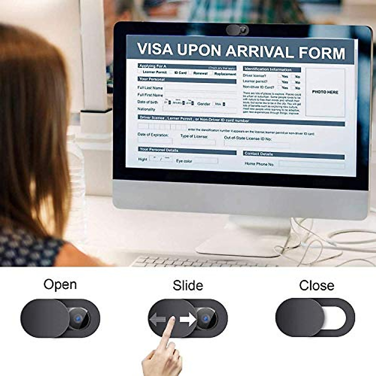 Natipo Webcam Cover, Camera Cover Slide, Ultra-Thin Webcam Cover Slide Compatible for Laptop Desktops, MacBook, PC, Tablet, Cell Phone and More Accessories -Protect Your Privacy Security (3-Pack)