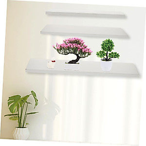 WATIIFUFU 1 Set Wall Bracket Shower Shelves Bathroom Floating Shelf Floating Bookshelves Corner Wall Shelf Bookshelf Wall Mount Modern Floating Shelf Storage Rack Wood White Wall-Mounted